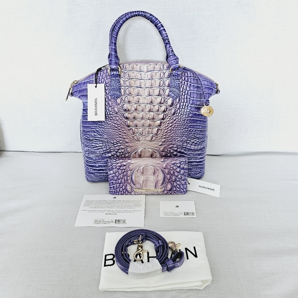 Brahmin | Bags | Nwt Brahmin Very Peri Large Duxbury Satchel Wady ...